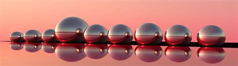 Premium Ai Image A Group Of Shiny Spheres On A Reflective Surface