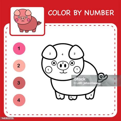 색칠로 숫자를 배우는 아이들을 위한 숫자로 색칠하기 워크시트 교육에 대한 스톡 벡터 아트 및 기타 이미지 교육 날기 농장