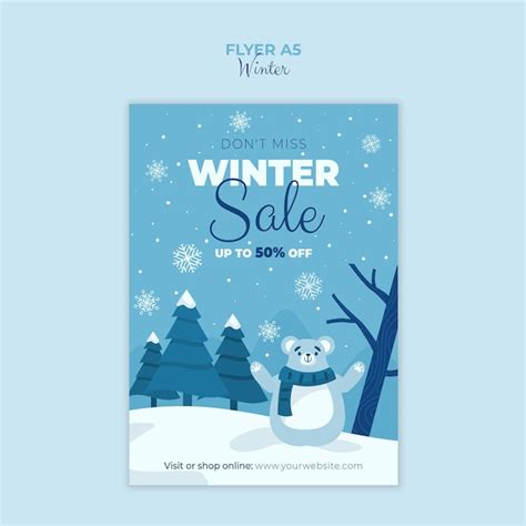 겨울 판매 플라이어 템플릿 디자인 무료 Psd 파일