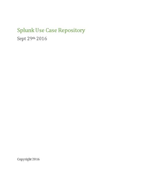 Splunk Use Case Library 2016 09 29 Pdf Computer Security Security
