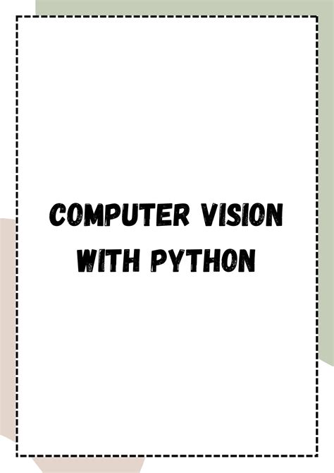 Solution Computer Vision With Python Studypool
