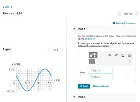 Solved A Review Constants Part A For The Oscillating Object