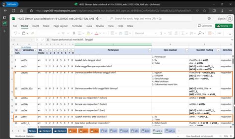Codebook Data HDSS Sleman HDSS Fakultas Kedokteran UGM