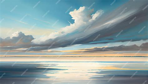 Premium Ai Image Generative Ai Horizon Hues A Serene Abstract