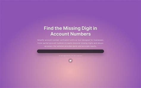 find missing digits tool account number verification