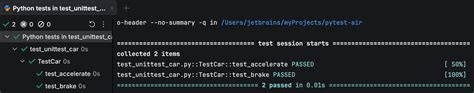 Using Unittest Jetbrains Fleet Documentation