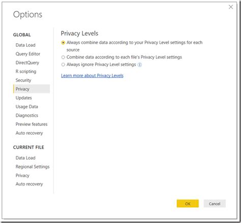 chris webb s bi blog data privacy settings in power bi power query part 4 disabling data