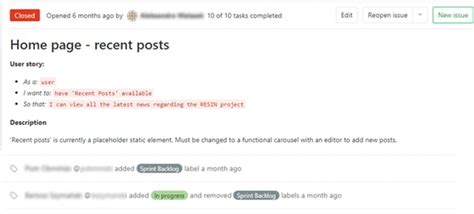 Example Of User Story Tracking In Gitlab Download Scientific Diagram
