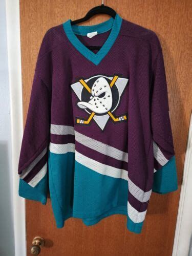 Anaheim Mighty Ducks Hockey Jersey Mens Large Ccm Nhl Purple Vintage