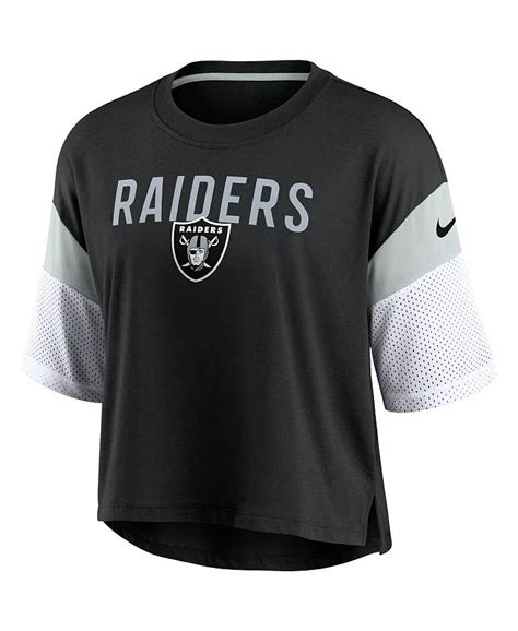 Nike Womens Black And White Las Vegas Raiders Nickname Tri Blend