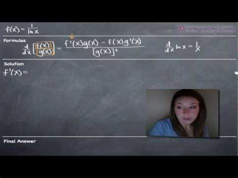 Derivatives Of Natural Logs Ln Example KristaKingMath Quizalize