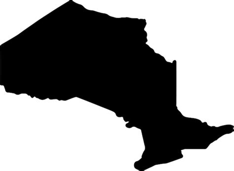 Silhouette Map Of Ontario Canada Premium Vector