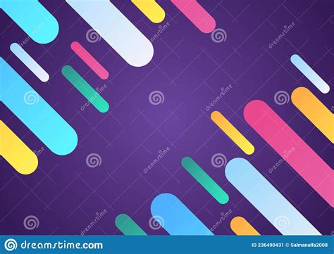 Modern Minimal Colorful Abstract Geometric Rounded Rectangle Background Stock Illustration
