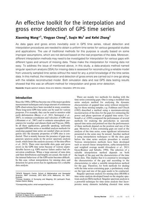 Pdf An Effective Toolkit For The Interpolation And Gross Error