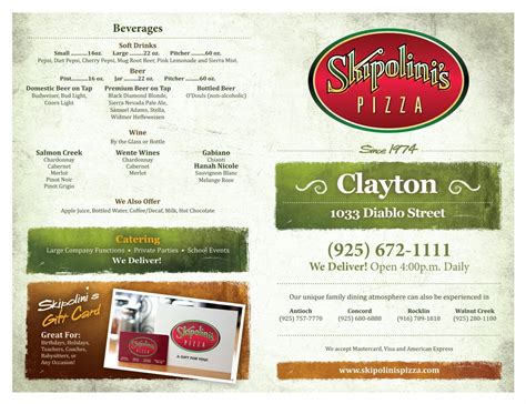 Download Clayton Menu Pdf Skipolinis Pizza
