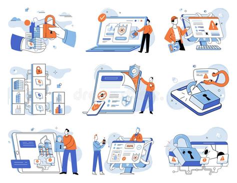 Data Protection Vector Illustrations Visually Represent Datprotection