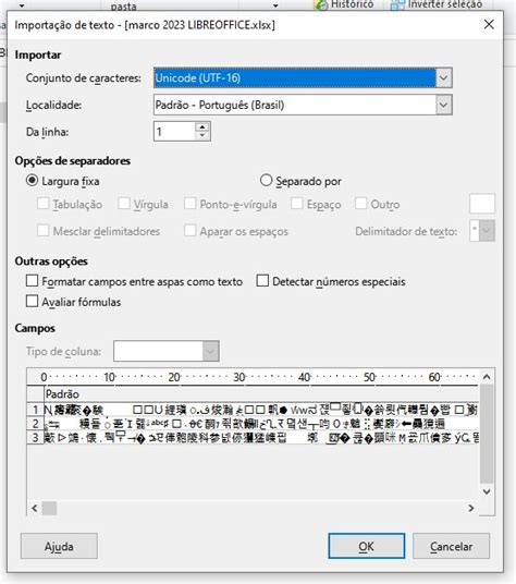 Tenho Uma Planilha Em Xlsx Que Só Abro E Edito No Libre Office Mas Muda Para Caracteres