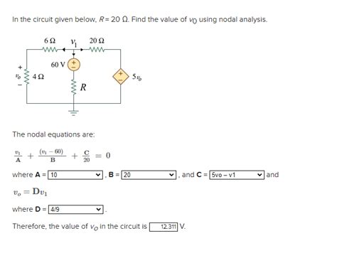solved in the circuit given below r 20Ω find the value of