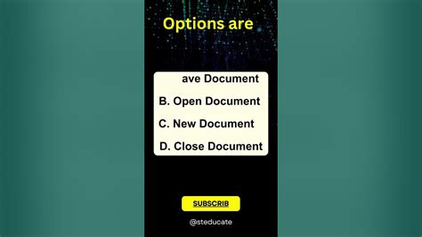 What Is The Function Of Ctrln In Microsoft Word Microsft Mcqs For Test Steducate Youtube