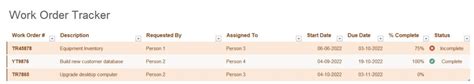 Work Order Tracker Template In Excel Download Xlsx