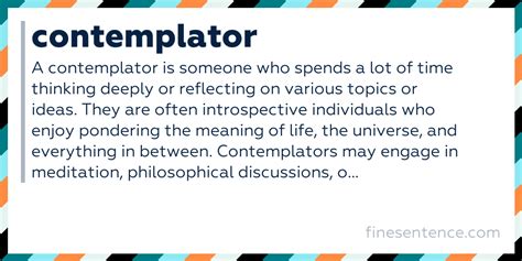 Contemplator Definition Meaning And Examples In English