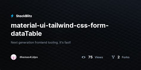 Material Ui Tailwind Css Form DataTable StackBlitz