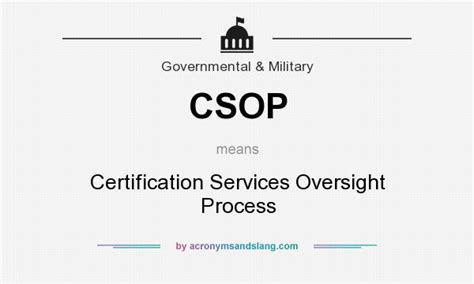 Csop Certification Services Oversight Process In Government
