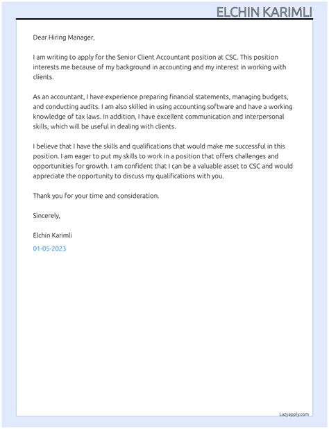 Cover Letter For Csc Lazyapply