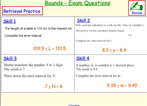limits of accuracy bounds exam questions gcse teaching resources