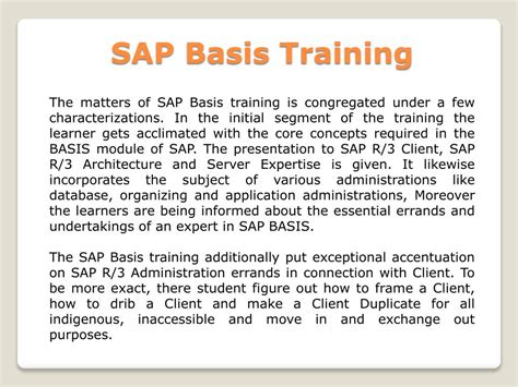 Ppt Sap Basis Online Training Sap Basis Certification Singapore Powerpoint Presentation Id