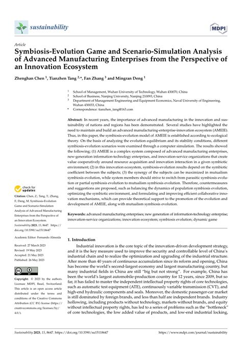 Pdf Symbiosis Evolution Game And Scenario Simulation Analysis Of Advanced Manufacturing