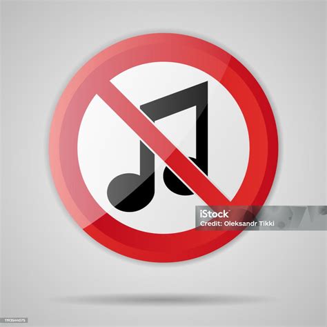 빨간색 금지 정지 기호 빨간 원 경고 및 기호 소리 큰 소리로 음악 침묵 단순히 벡터 그래픽 일러스트레이션 흰색 배경에 격리 된