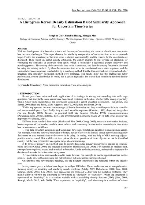 Pdf A Histogram Kernel Density Estimation Based Similarity Approach For Uncertain Time Series