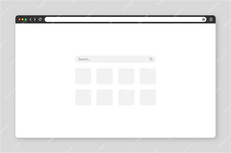 Premium Vector Blank Web Browser Window With Toolbar And Search Field