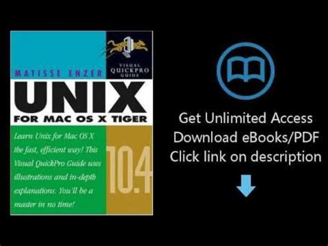 Download Unix For Mac Os X 104 Tiger Visual Quickpro Guide 2nd