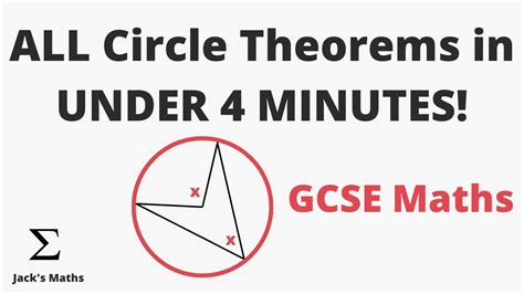 All Circle Theorems In Under 4 Minutes Gcse Maths Youtube