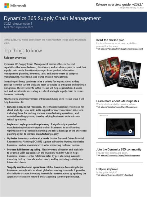 2022rw1 Dynamics 365 Scm Overview Guide Pdf Inventory Supply