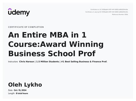 Mba Business Udemy Education Oleg Lykho