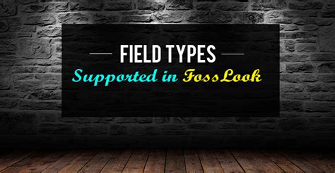 field types supported in fosslook documents