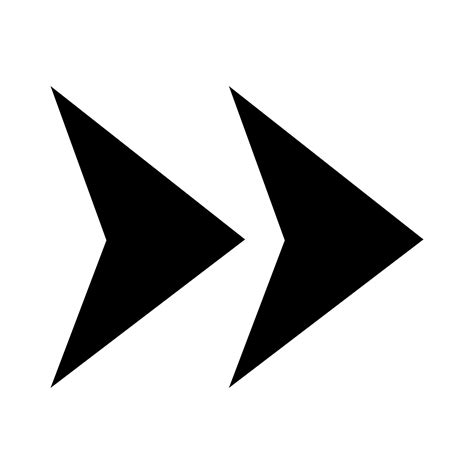 Double Arrow Two Sharp Arrows Triangular Direction Pointer Black Arrow Icon Indicate To The