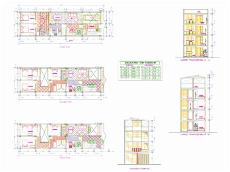 Edificio Planos Completos En Dwg 39611 Kb Librería Cad