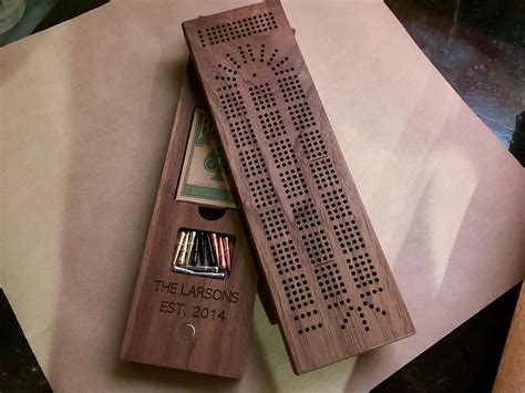 Cribbage Board With Internal Peg And Card Storage Maker Marketplace