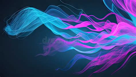 Modern Colorful Abstract Digital Art On Black Background Concept For Design Generative Ai