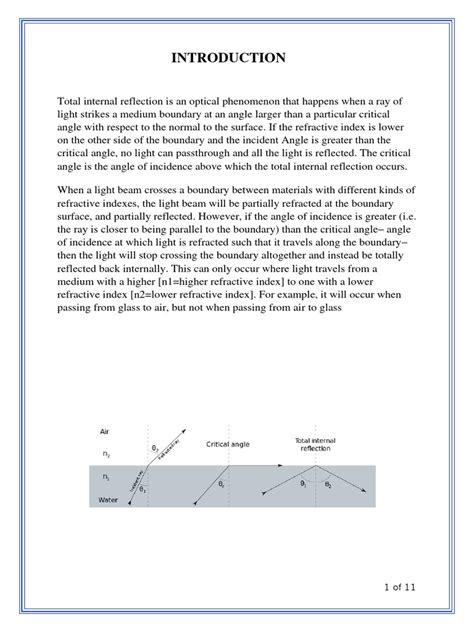 Tir Investigatory Pdf Refraction Reflection Physics