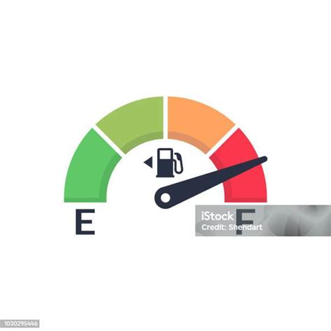 연료 미터입니다 자동차 표시 템플릿입니다 가스 게이지입니다 가스 탱크입니다 자동차 제어 센서입니다 벡터 일러스트 레이 션 평면 디자인입니다 흰색 배경에 고립 기체 물리