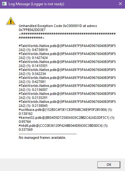 Crash When Pressing Play More Info In Comment Rbannerlord