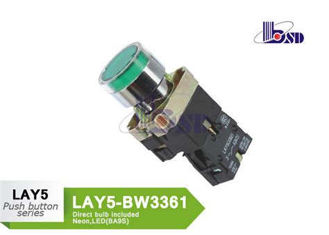 Emergency Signals Green Push Button Switch With Led Direct Bulb Rohs