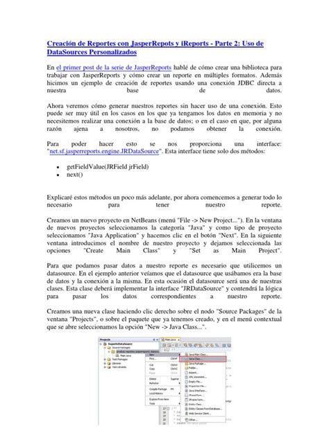 Creación De Reportes Con Jasperrepots Y Ireports Parte 2 Pdf Java