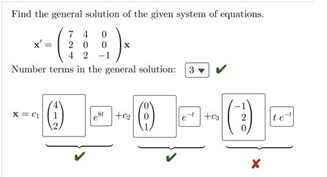 Solved Find The General Solution Of The Given System Of