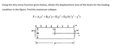 solved using the airy stress function given below obtain